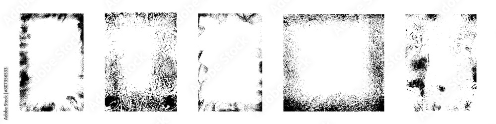 Vintage paper elements old effects. Overlay textures black worn edges ...