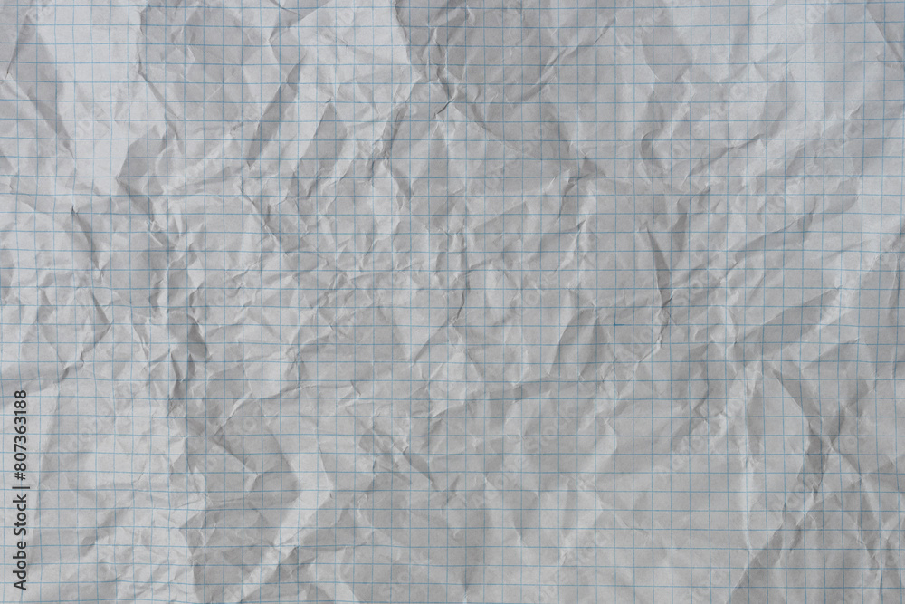High-resolution texture of a checkered and crumpled sheet of paper ...