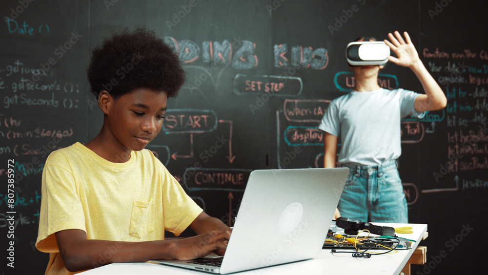 Smart african student programing and coding innovative system while ...