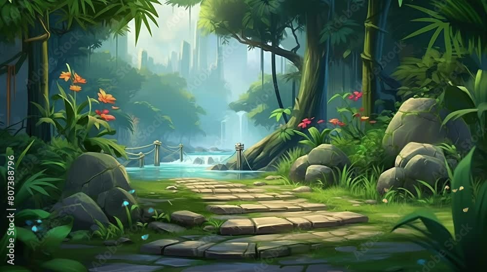 Blocked pathway leading into mysterious forest, hinting at hidden ...