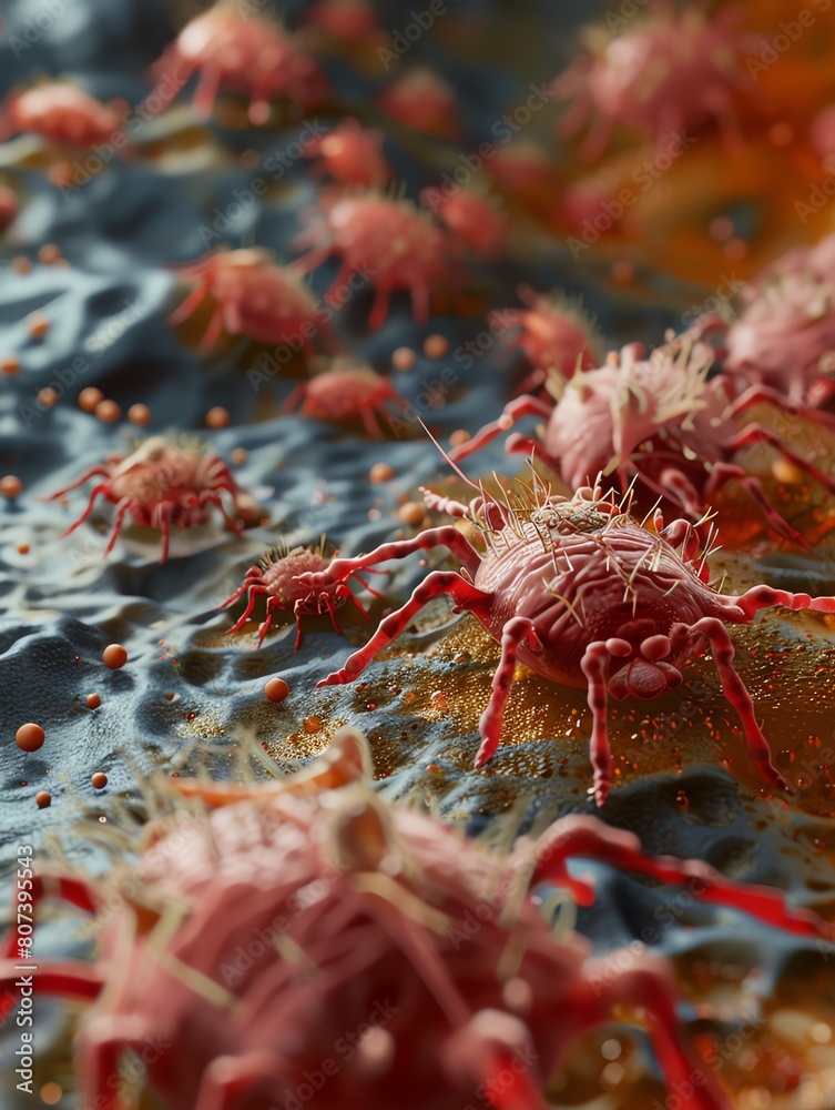 A close-up image of a dust mite. Dust mites are microscopic creatures ...