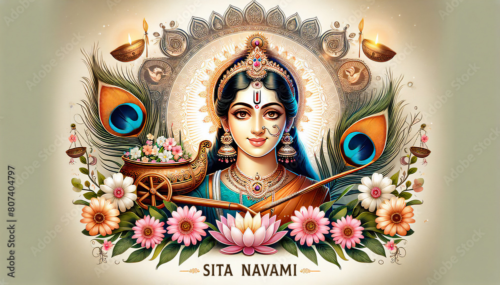Happy Sita Navami. Sita Navami with the symbol of a plow which ...