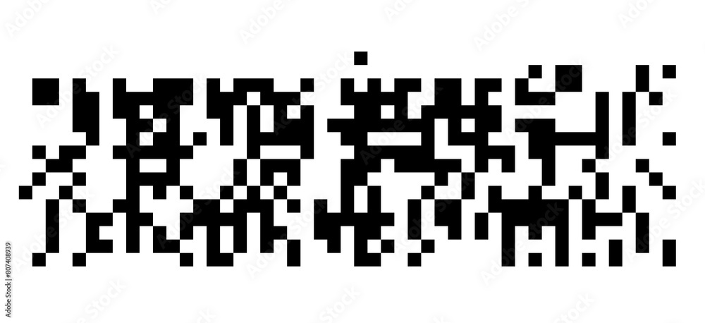 Cryptic unreadable isolated pixel Text. Futuristic alien alphabet ...