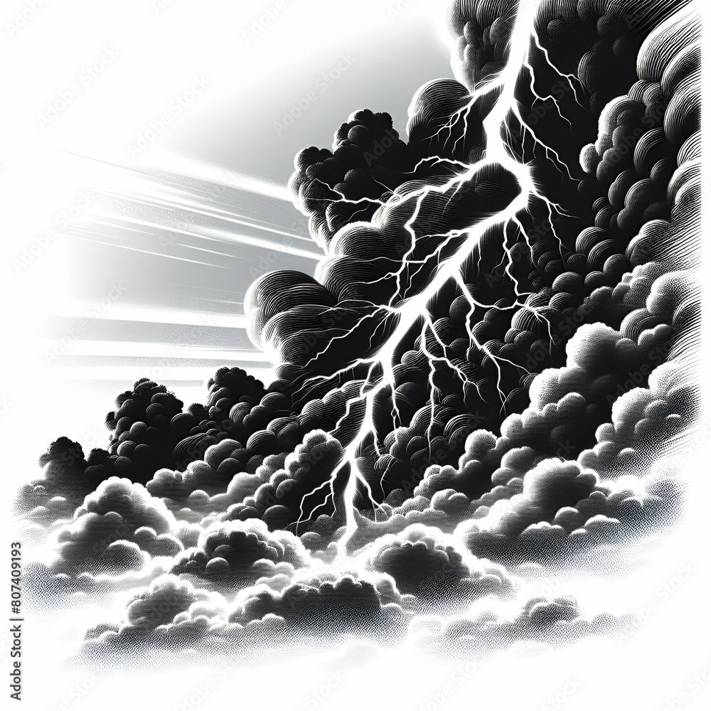 Black and White High Energy Power Lightning Bolt Thunderbolt Electrical ...