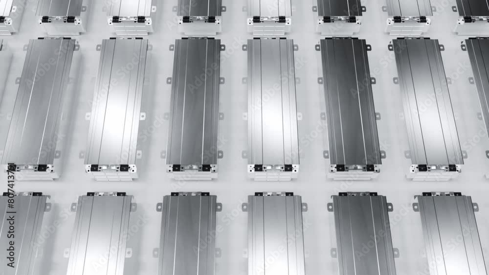 Electric vehicle lithium ion rechargeable battery module inside metal ...