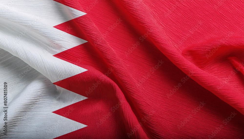 Realistic Artistic Representation of The Kingdom of Bahrain waving flag ...