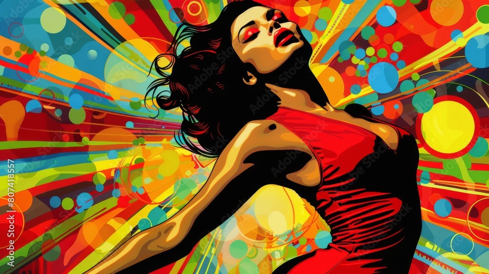 retro pop art woman, the pop art woman strikes a dynamic pose ...