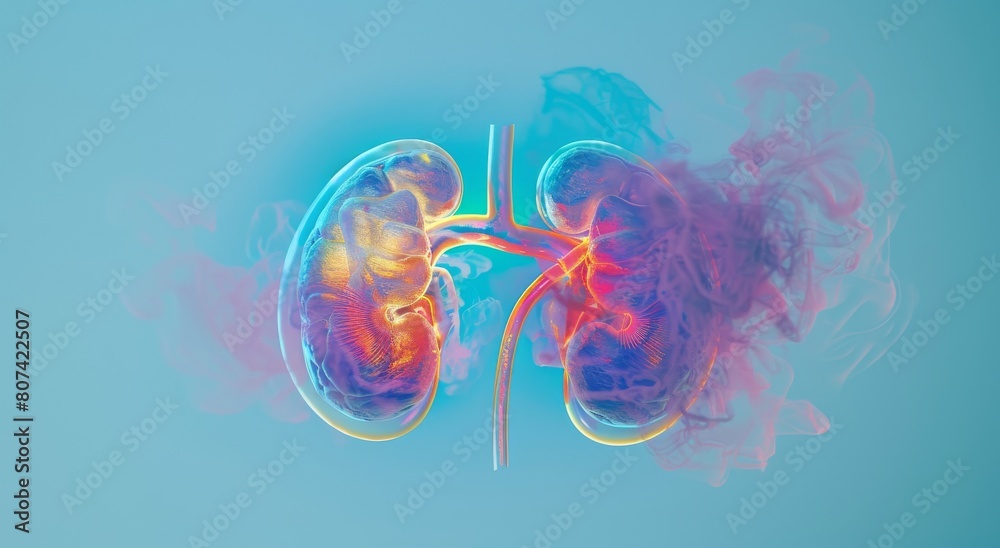 3D rendered illustration of a human underside with a smooth light blue ...