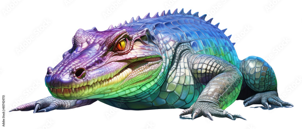 PNG An full body crocodile isolated on clear pale solid white ...