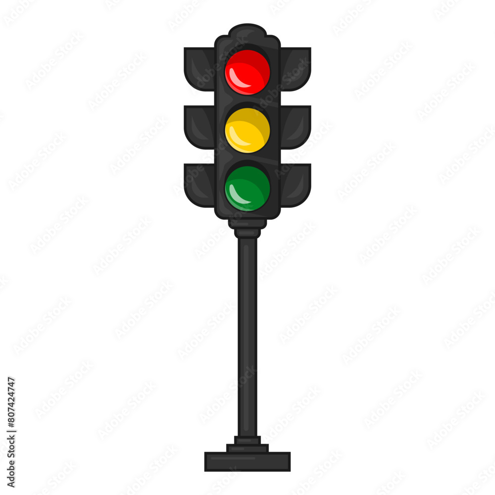 Stop Traffic Light Signal vector graphic isolated on white transparent ...