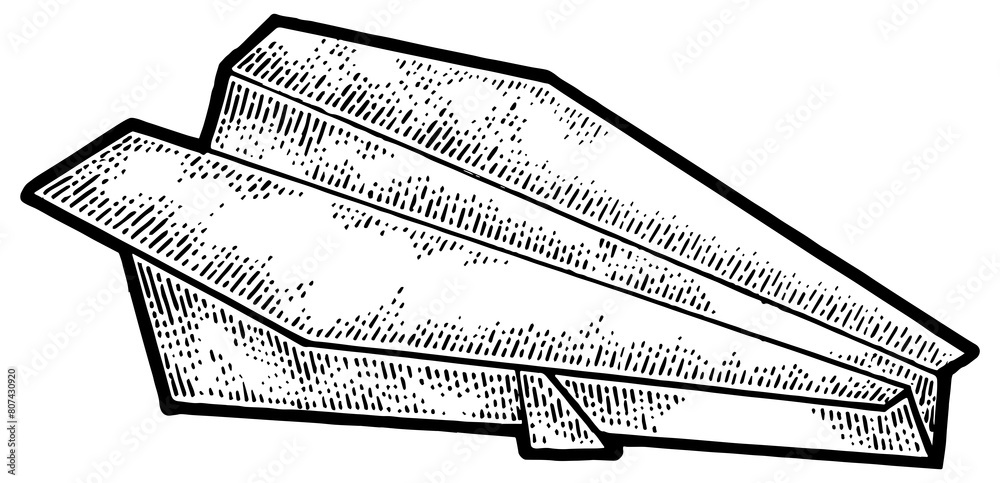 Paper plane sketch engraving PNG illustration. T-shirt apparel print ...
