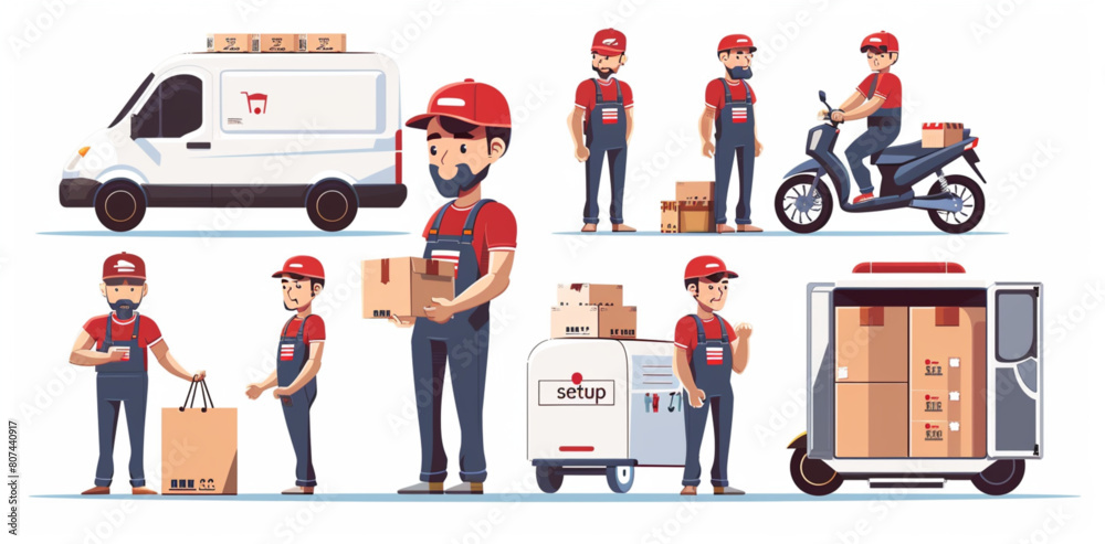 vector illustration of multiple poses and expressions front side back ...