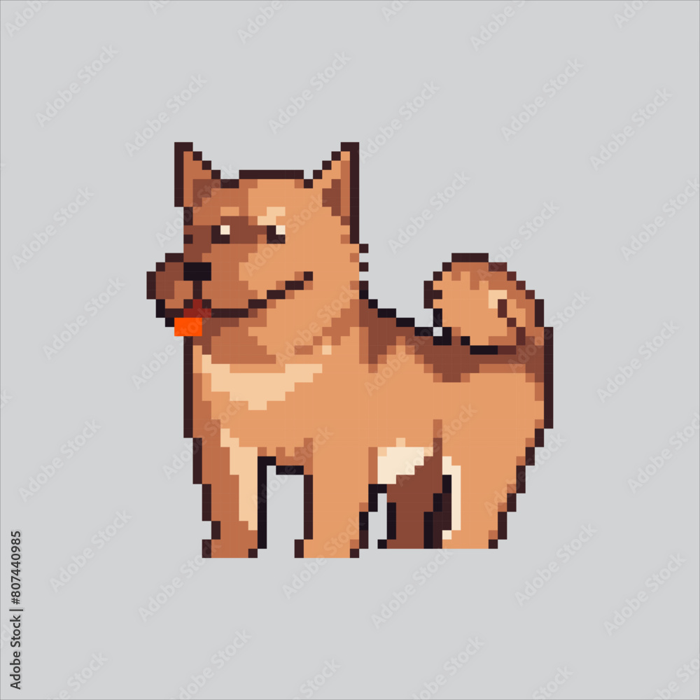 Pixel art illustration Dog Pet. Pixelated Dog Animal. Dog pet animal ...