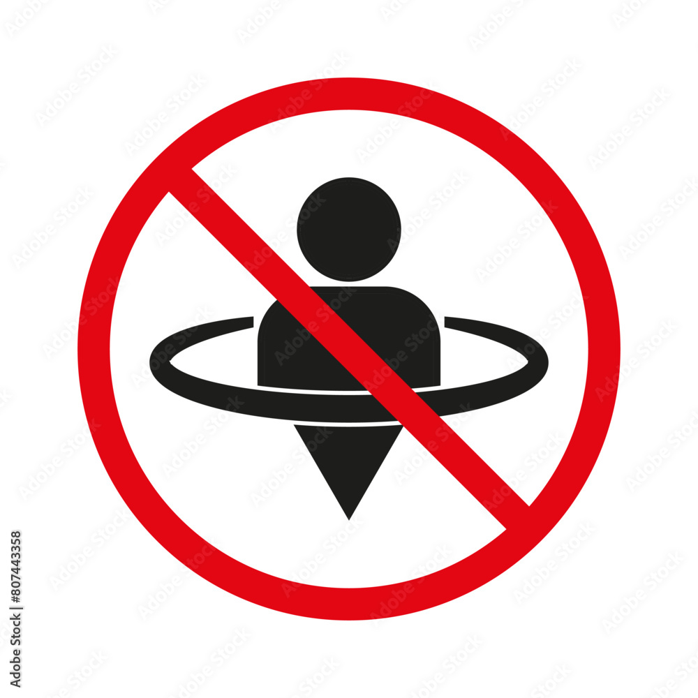 Vetor de No loitering sign. Person with orbit Vector symbol. Public ...