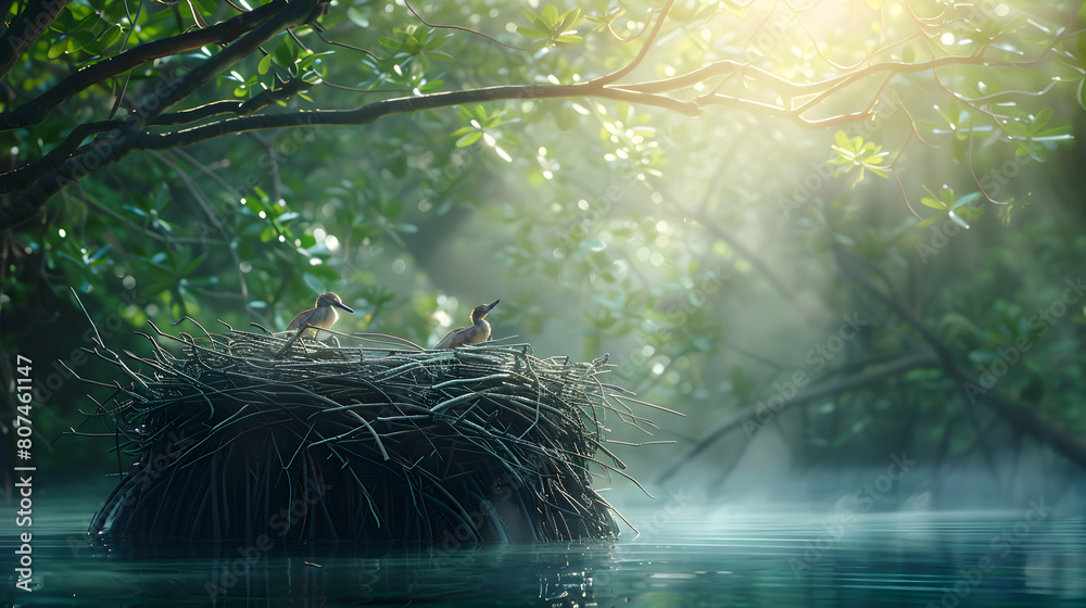 Birds Nesting Among Mangrove Roots: Illustrating the Vital Role of ...