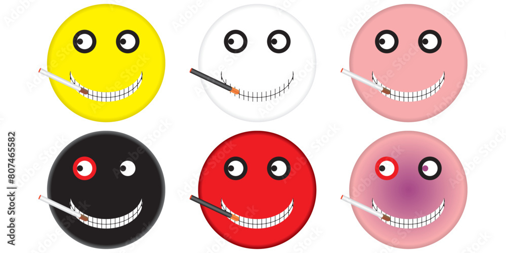 High Quality Emoticon Set .smiley Thug Life Emoticon. Emoji Face With ...