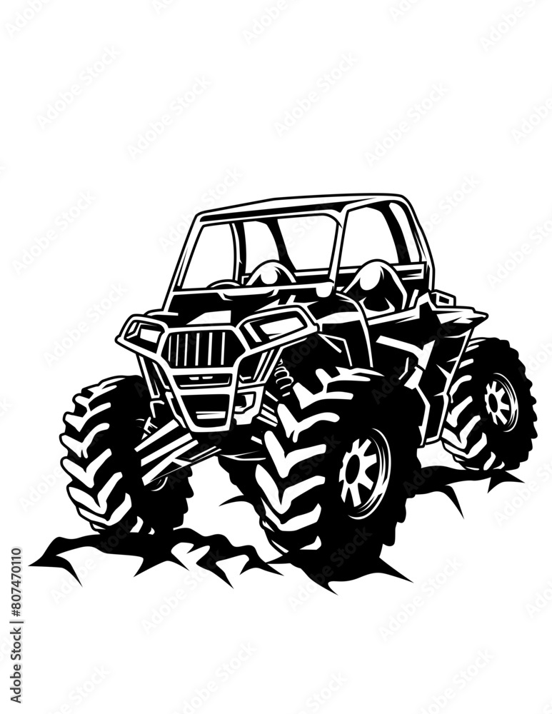 ATV Illustration, Monster Truck Cut file, Racer Dad Stencil, Racing ...