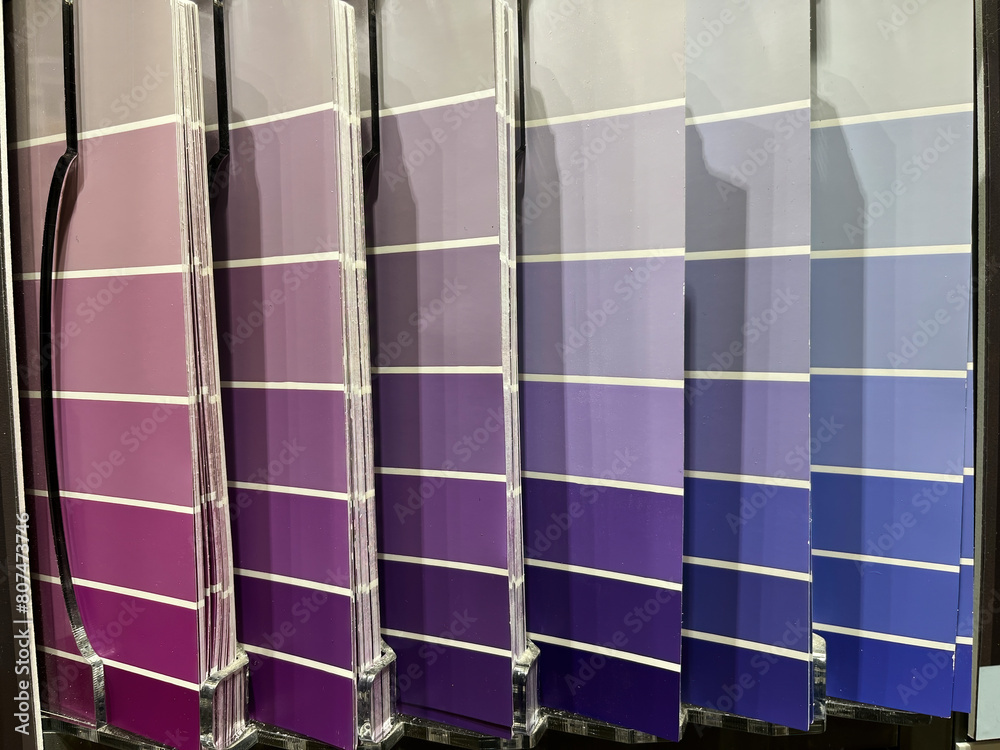 Variety of Purple Paint Swatches on Display Stock Photo | Adobe Stock