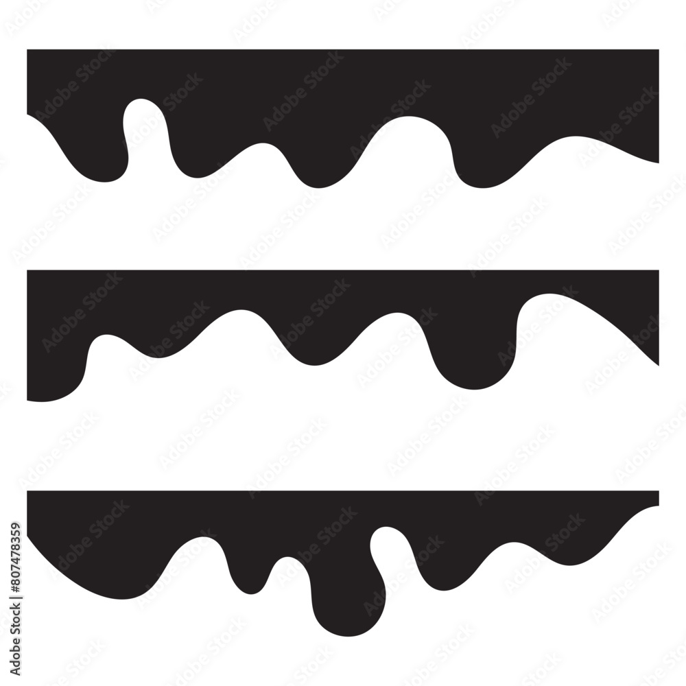 Website border, web page divider shapes. Set of separator footers ...