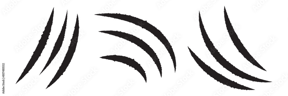 Animal Claw scratches icon vector. Cat tiger scratches paw shape ...
