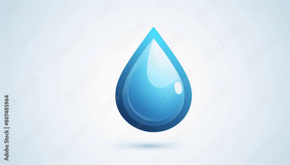Light blue rain water drop icon logo Stock Illustration | Adobe Stock