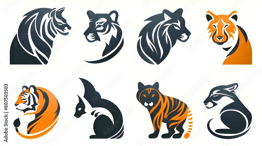 Animals logos collection. Animal logo set. Isolated on White background ...