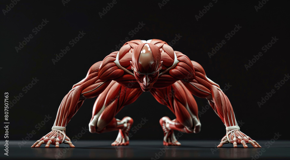full body, hyper realistic photography of the human muscle system for ...