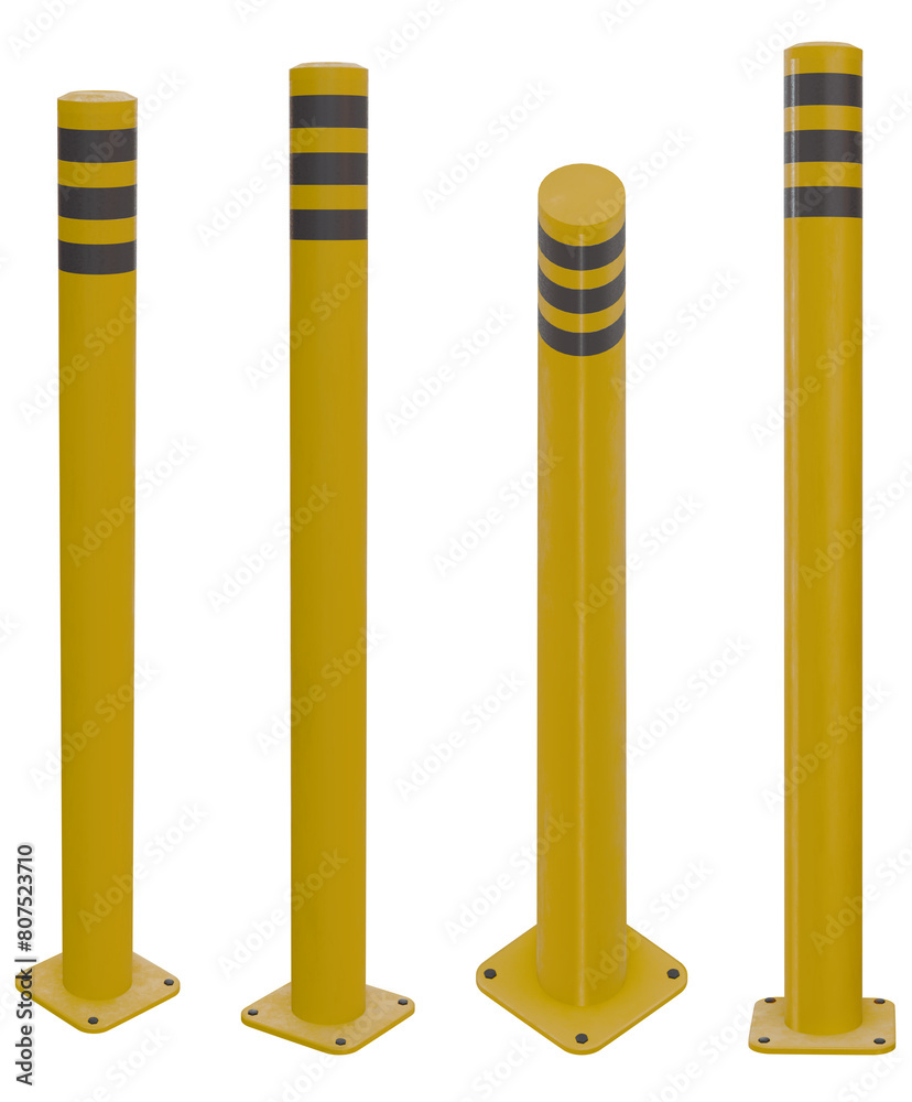 3D render showcases a removable pedestrian bollard (isolated background ...
