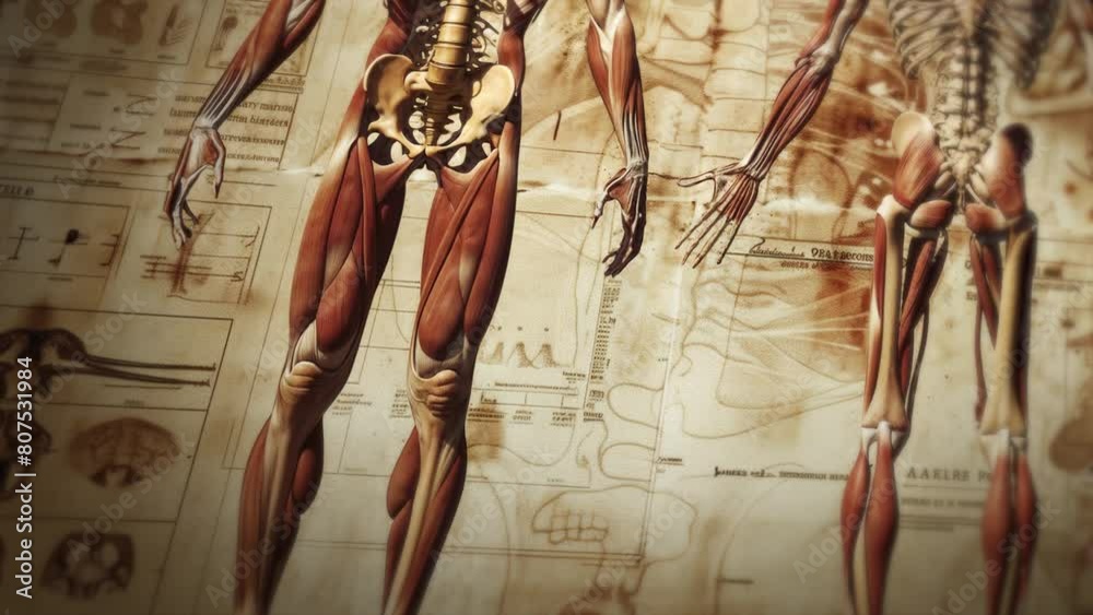 Detailed anatomical representation of human muscular and skeletal ...