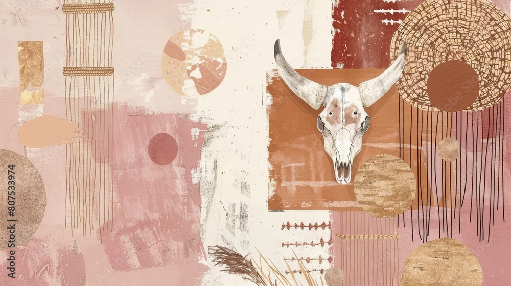 Rustic home decor photo featuring tribal textiles and decorative skulls ...