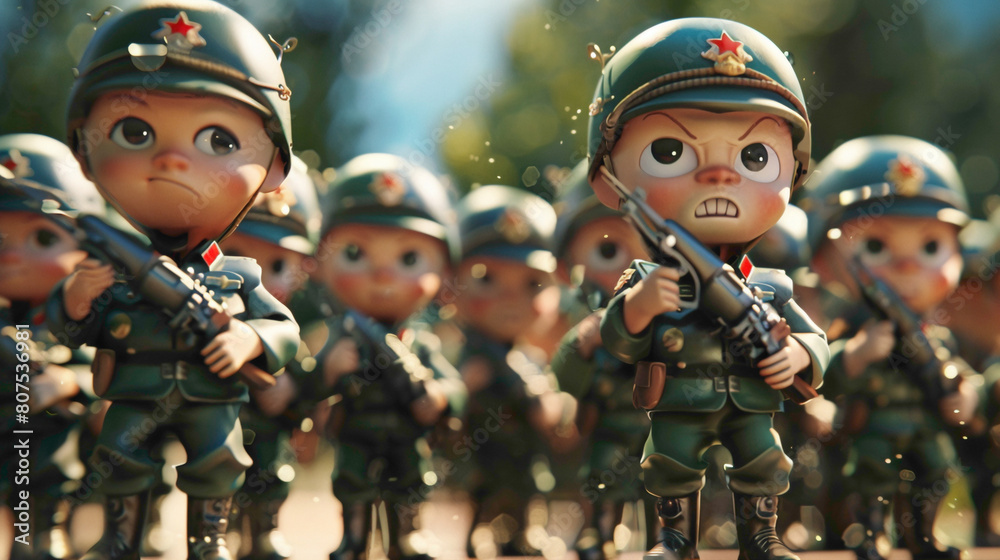 Cute baby soldier army wearing beautiful army uniform. cartoon Kids ...
