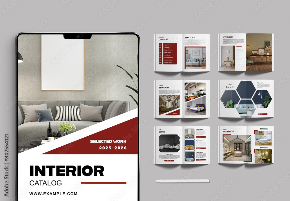 Modern Interior Design Layout Stock Template | Adobe Stock