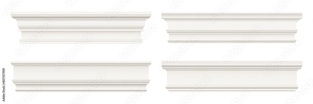Wall skirting, trim molding and house ledge or moulding cornice ...