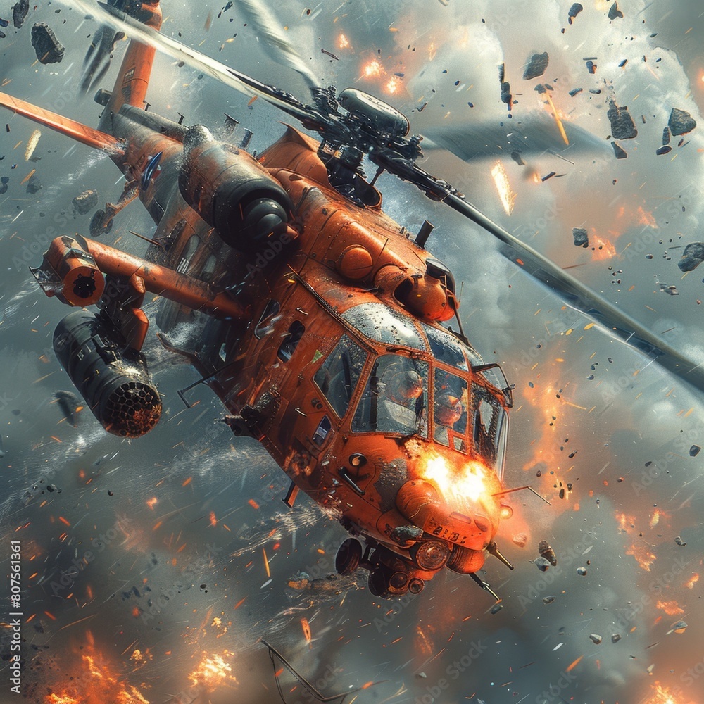Dramatic Helicopter Crash - 4K HD Wallpaper of Explosive Wreckage and ...