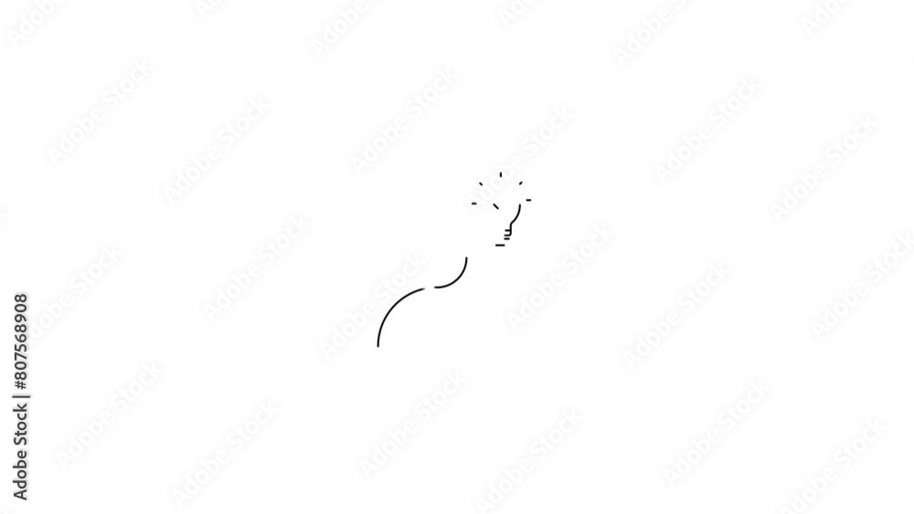 Light bulb check mark idea icon with people icon animation on white ...