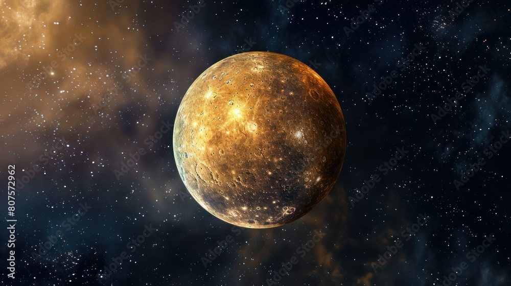 Mercury, the smallest planet in our solar system, with a cratered ...