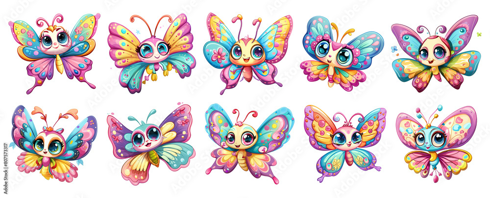 Set of Cute baby Butterfly, Clipart Bundle, isolated, png, generated ai ...