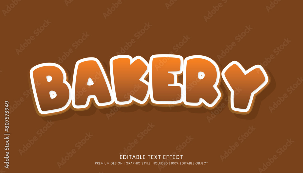 bakery text effect template editable design for business logo and brand ...