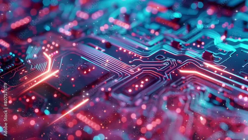 circuit board background texture . seamless looping overlay 4k virtual ...