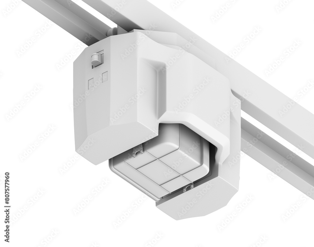Clay rendering of OHT (Overhead Hoist Transport) on white background ...