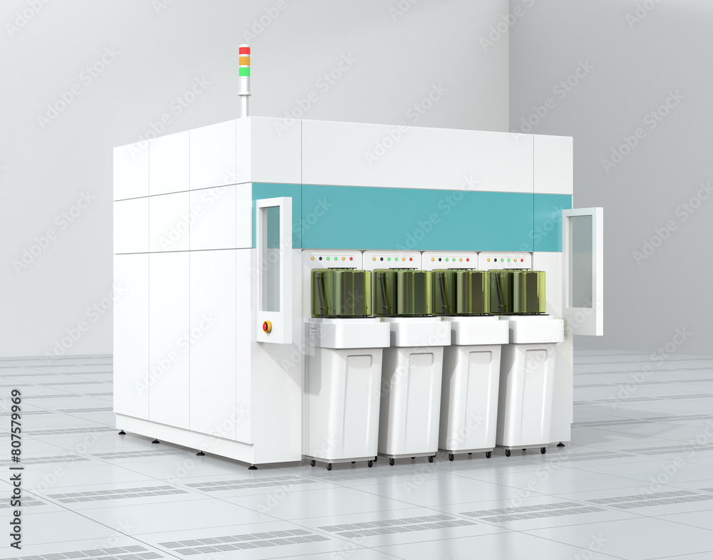 Semiconduct Wafer Cleaning, Etching system in Fab cleanroom. Generic ...