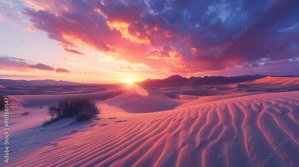 beauty of a desert sunset in Arizona, with the sky painted in shades of ...