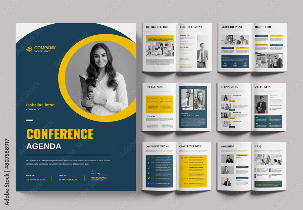 Conference Agenda Schedule Guide Template Stock Template | Adobe Stock