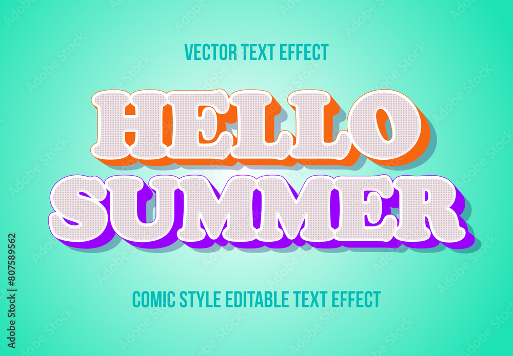 Hello Summer Text Effect Layout Stock Template | Adobe Stock