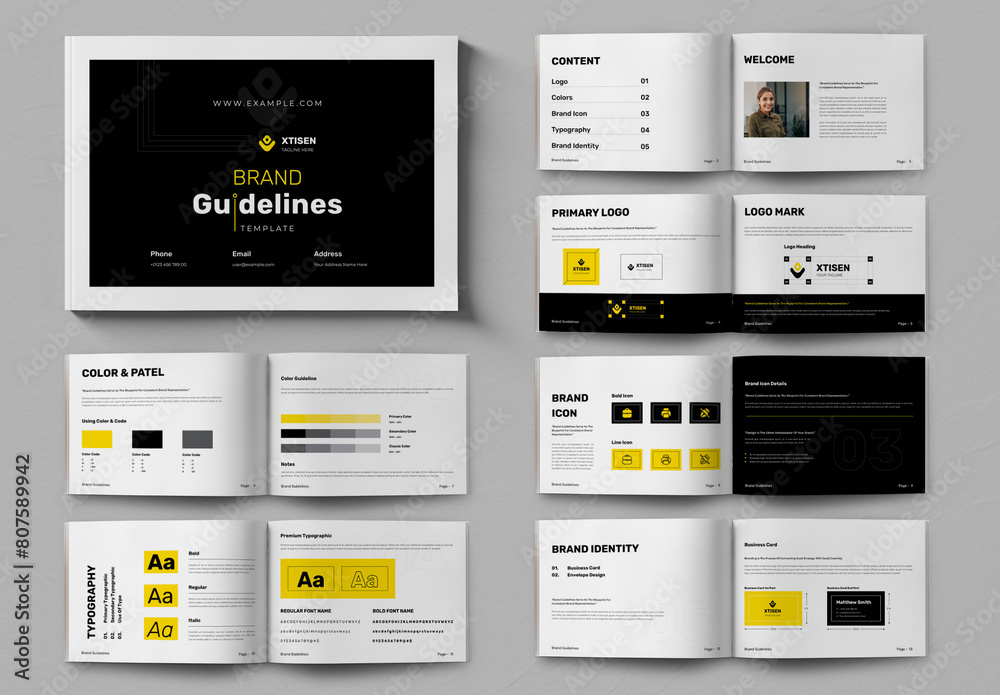 Landscape Brand Guidelines Layout Stock Template | Adobe Stock