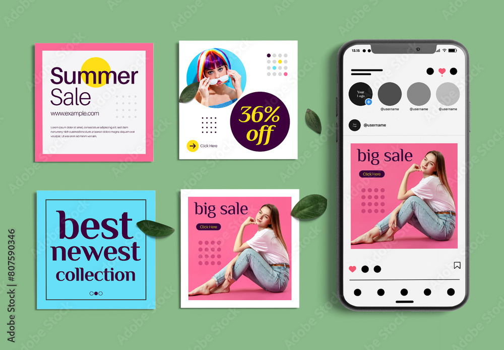 Summer Sale Post Design Stock Template | Adobe Stock