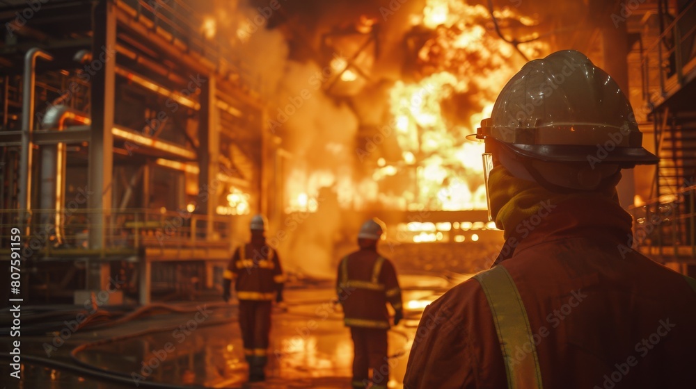 inside a high-temperature incinerator plant where industrial waste is ...