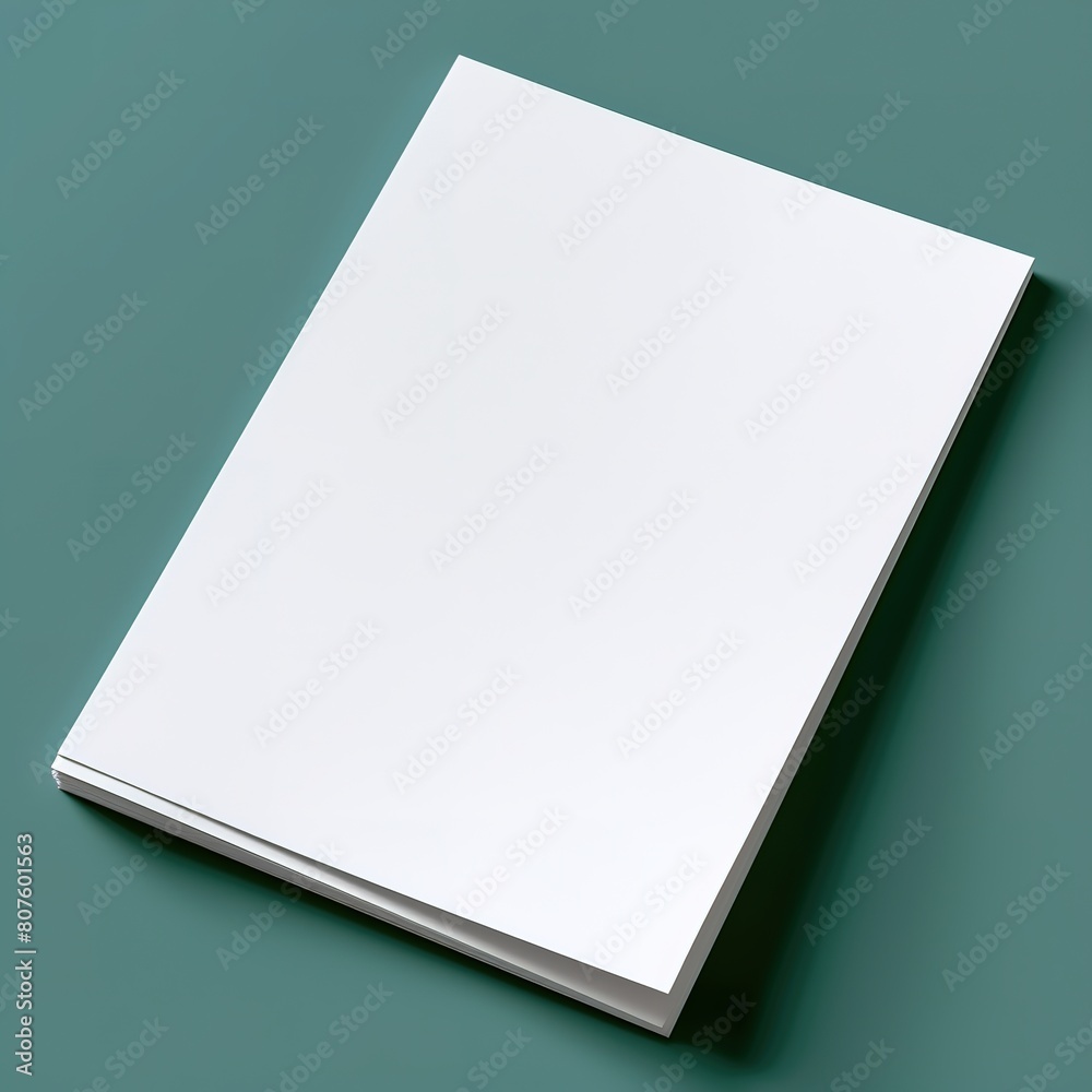 Blank magazine cover mockup on teal background, slight shadow de Stock ...