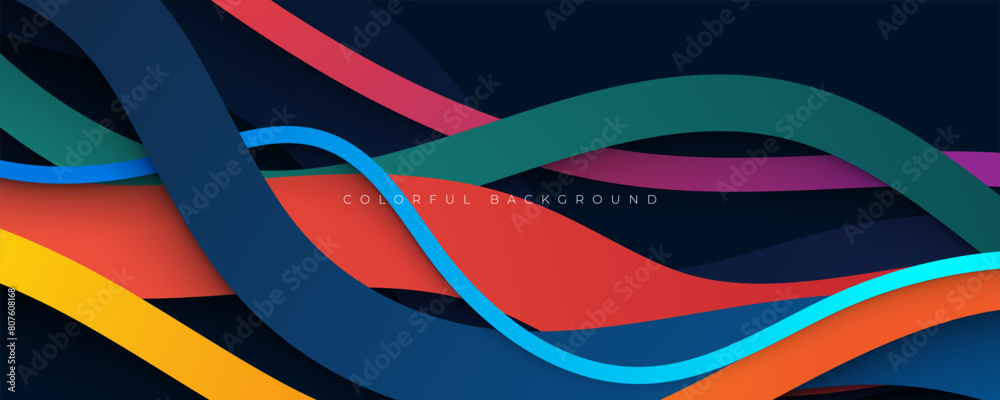 Colorful abstract line layers background gradient shape design vector ...