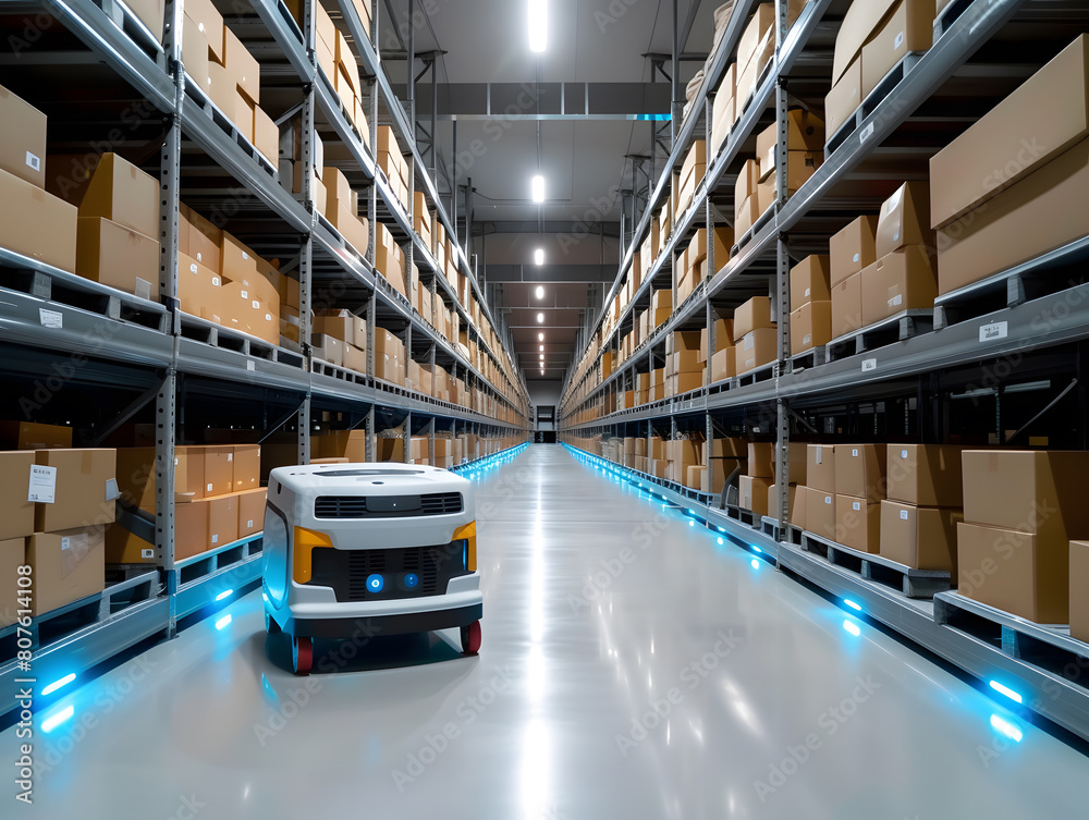 Fotka „Smart factory and 5G for industry concepts. Automated robot ...